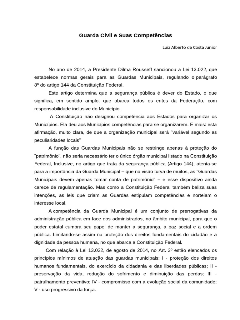 Guarda Civil e Suas Competências (revisado) | PDF