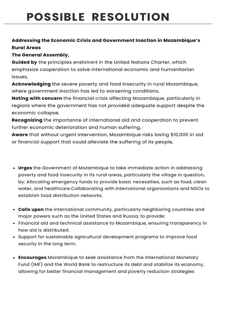 Draft and possible resolutions (1) | PDF