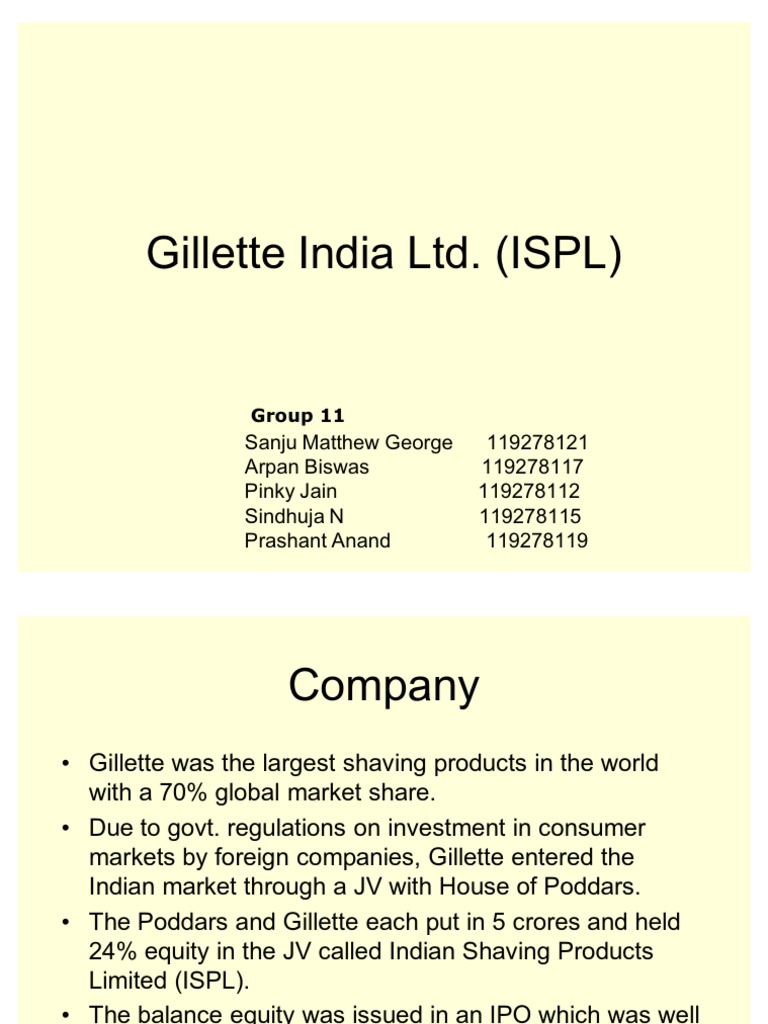 Gillette India LTD | PDF