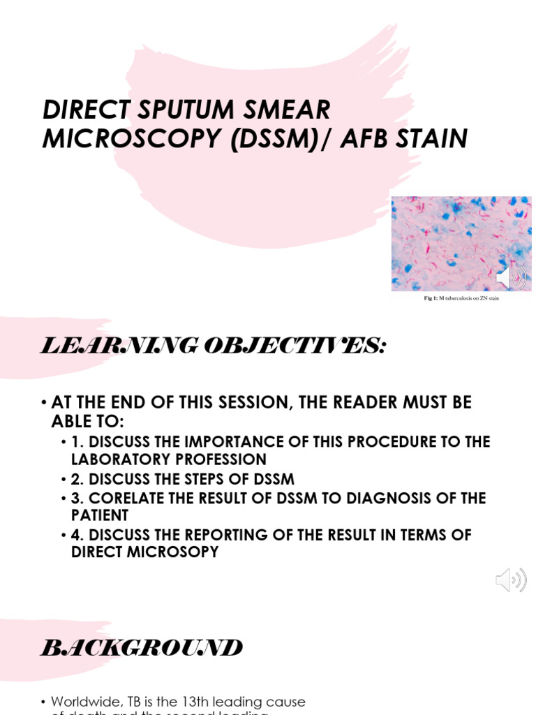 Direct Sputum Smear Microscopy-AFB Staining | PDF