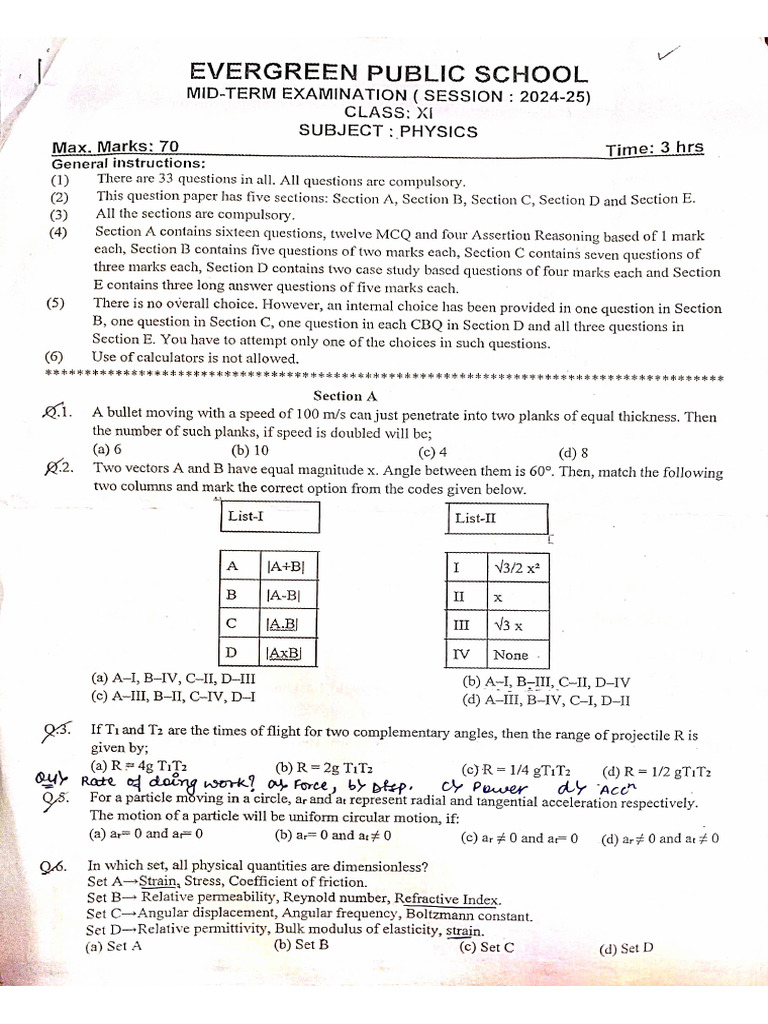 Physics Question Paper | PDF