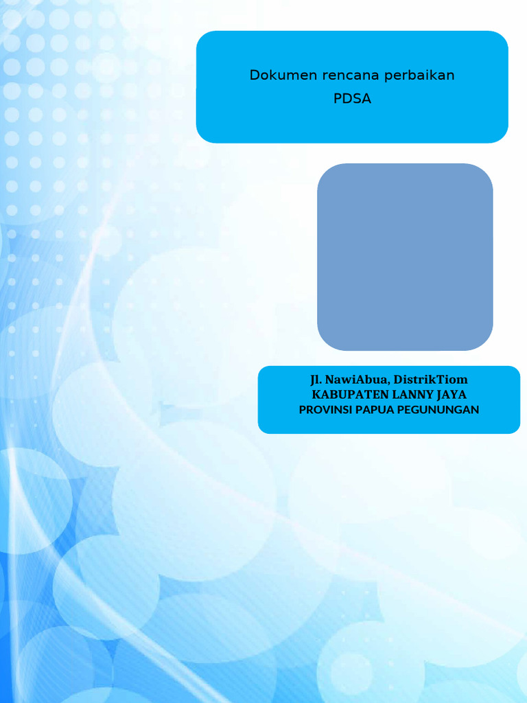 Contoh Dokumen Rencana Perbaikan (PDSA) | PDF