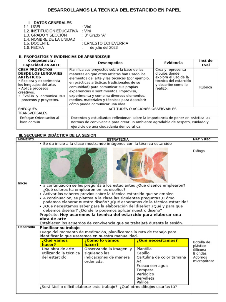 Desarrollamos La Tecnica Del Estarcido en Papel | PDF