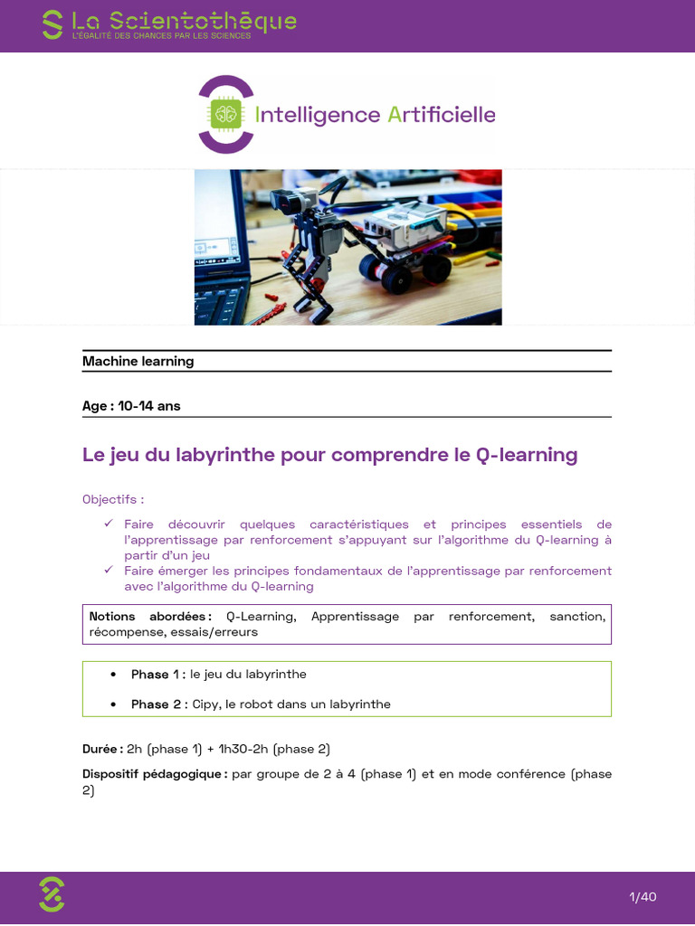 7.2 Machine Learning Q Learning La Scientotheque | PDF