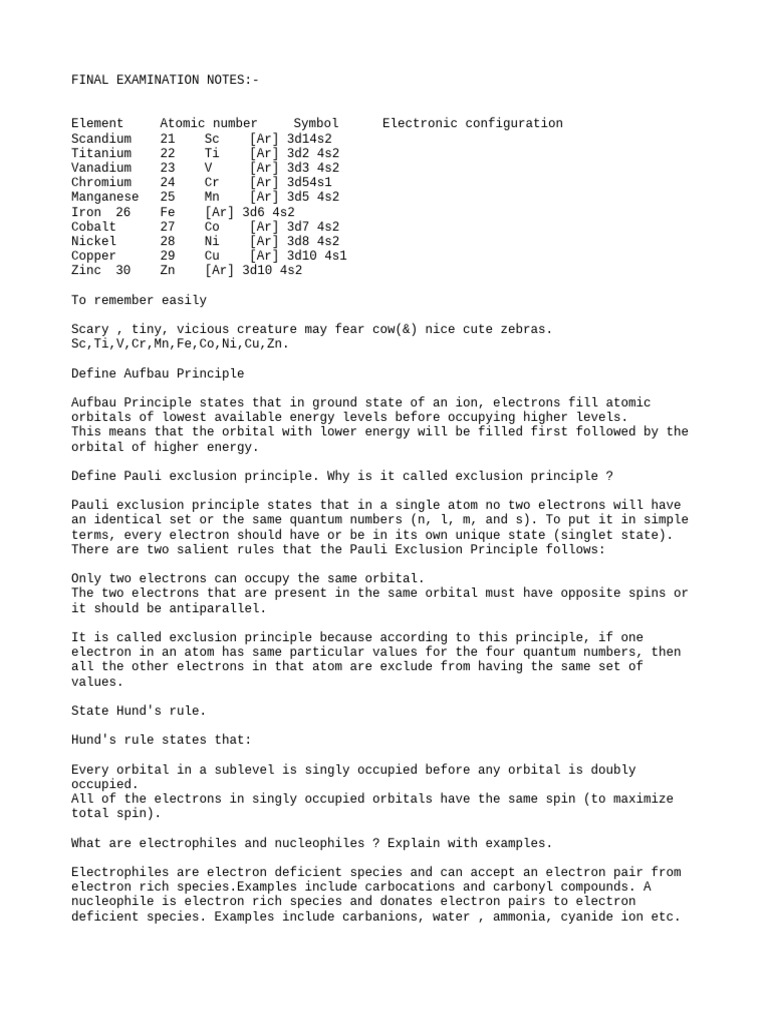 Final Examination Notes | PDF