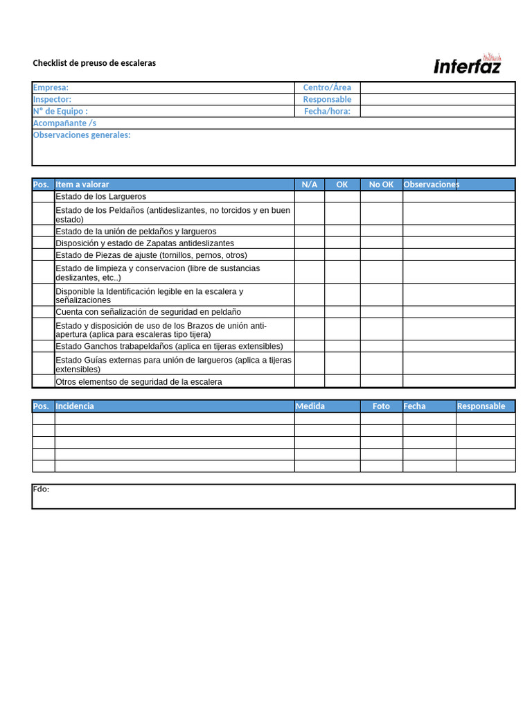 Checklist ESCALERAS | PDF