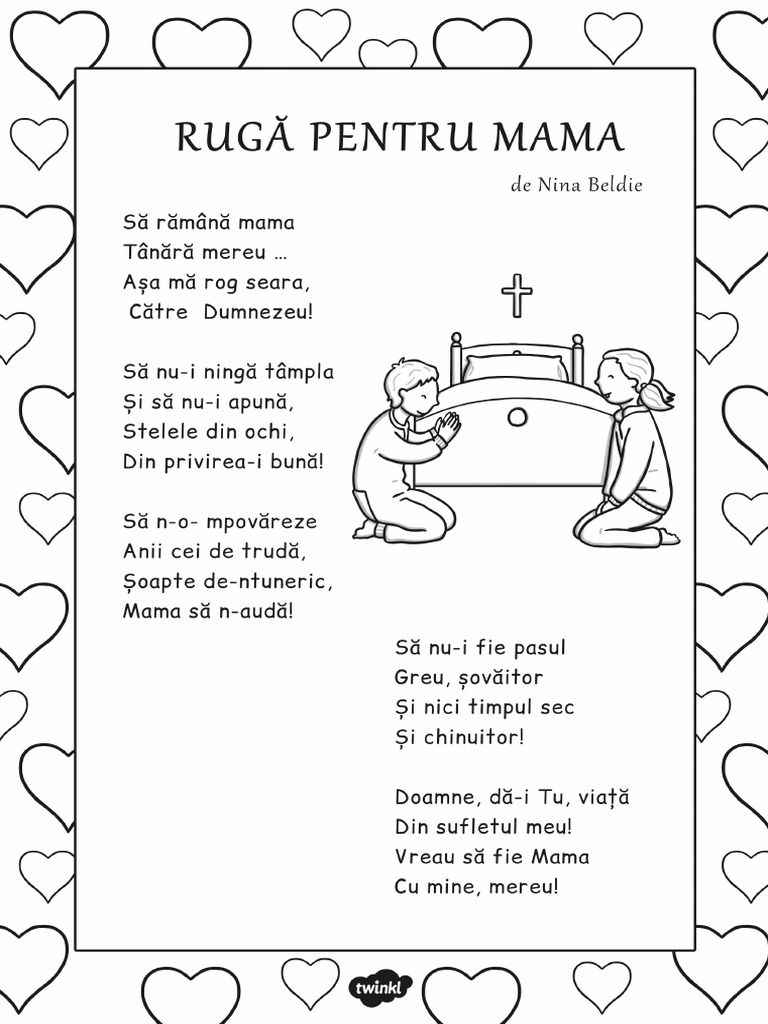 T 005A Poezie Ruga Pentru Mama Nina Beldie Black and White | PDF