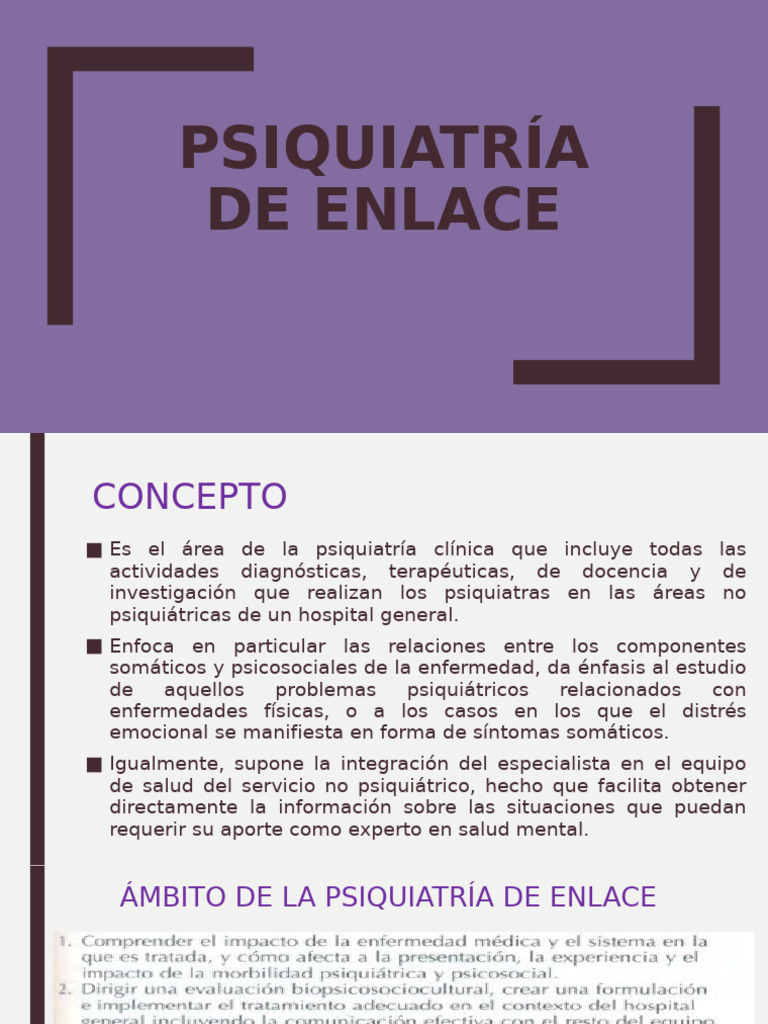 Psiquiatría de Enlace: Diagnóstico y Tratamiento | PDF | Trastorno ...