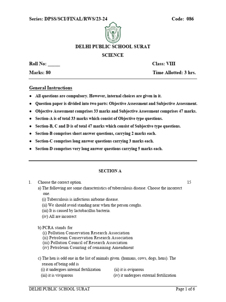 Ta-Ii Sci RWS Viii 23-24 | PDF