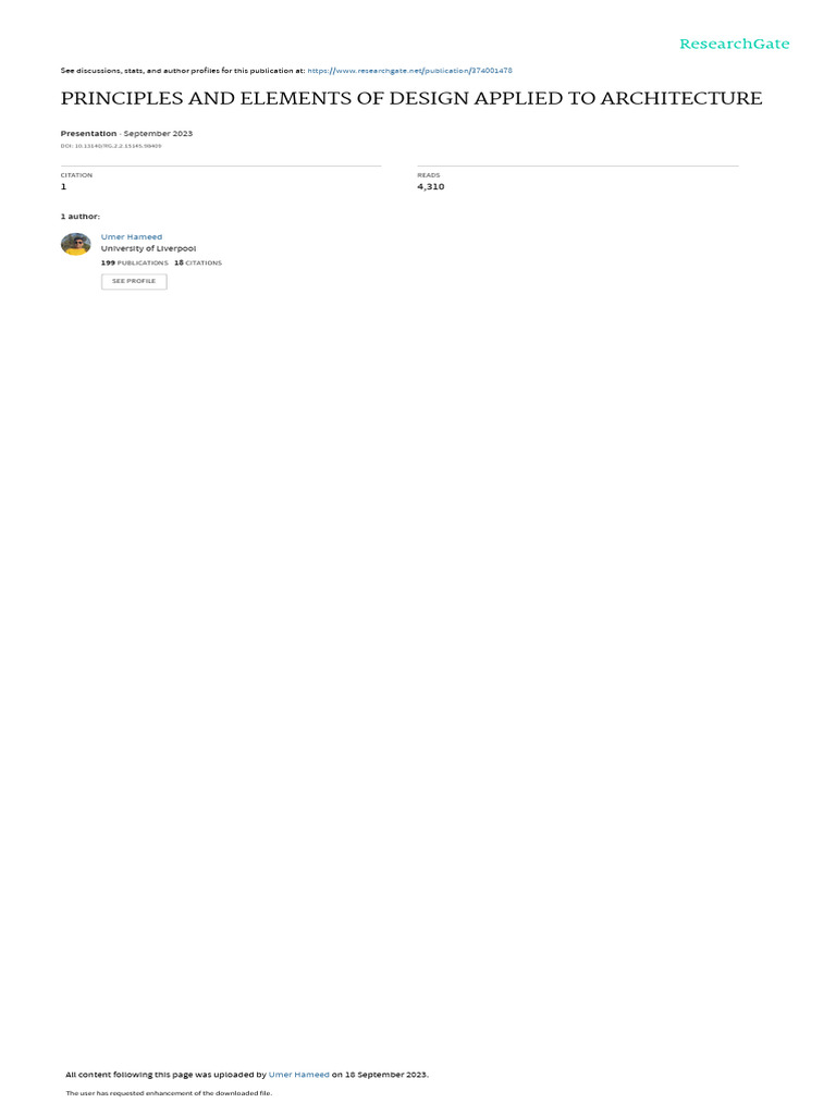 Uh A Me Ed Principles and Elements of Design Applied To Architecture | PDF