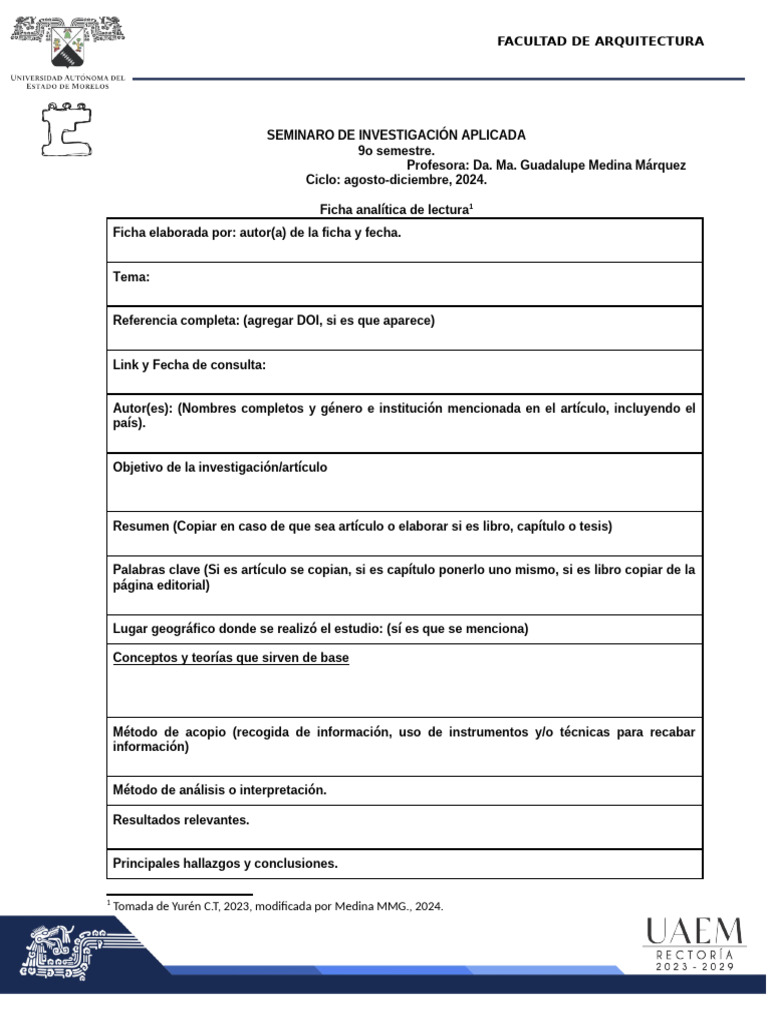 Formato Ficha Analítica Modificada Lic | PDF
