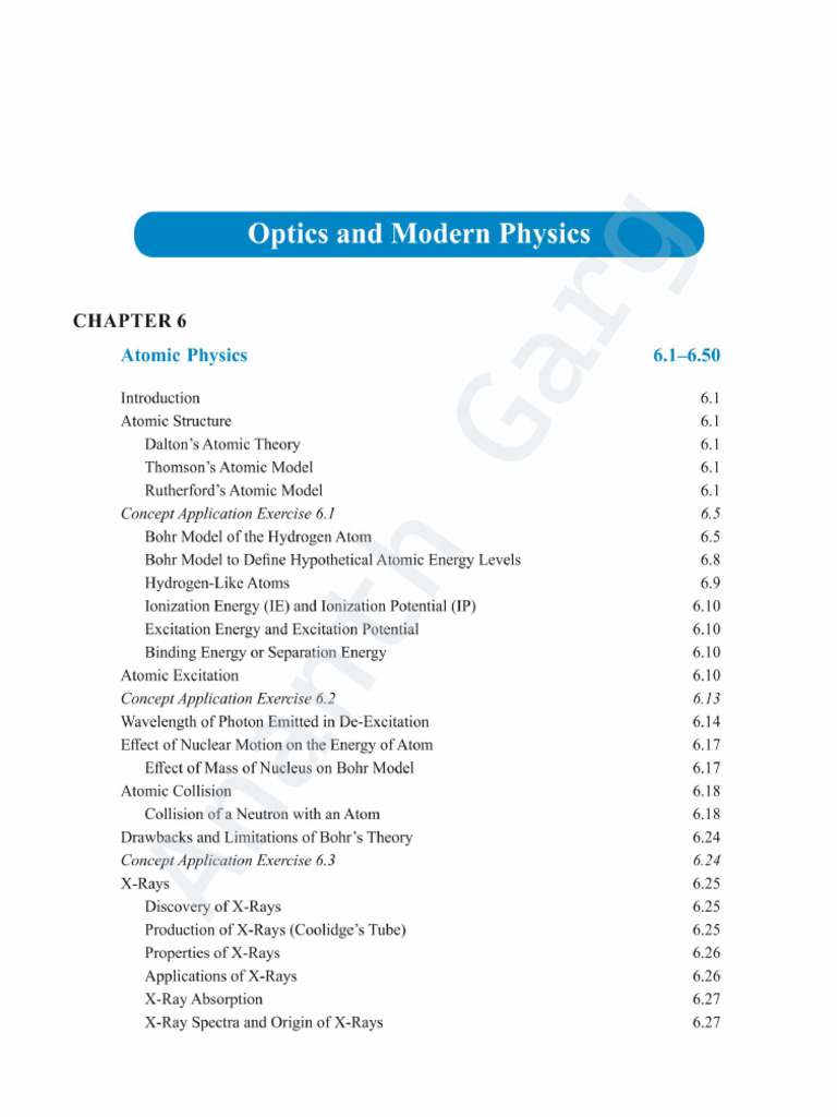 Atomic Physics Chapter | PDF