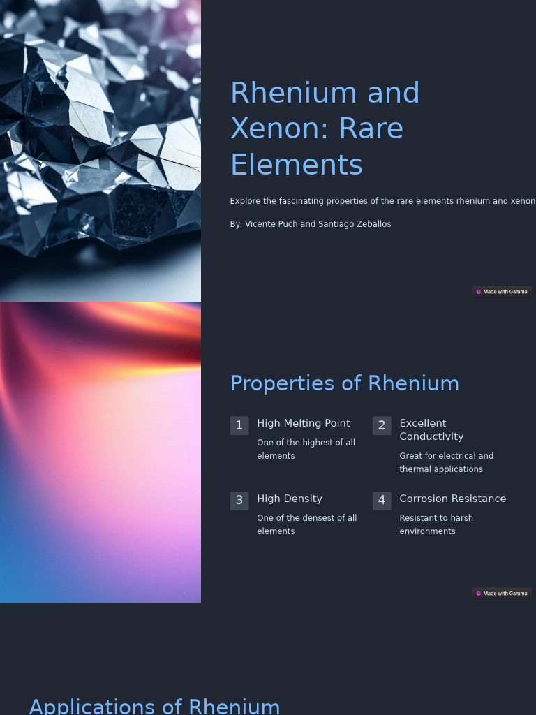 Rhenium and Xenon Rare Elements | PDF