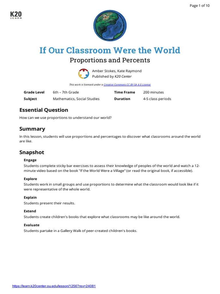 If Our Classroom Were The World | PDF