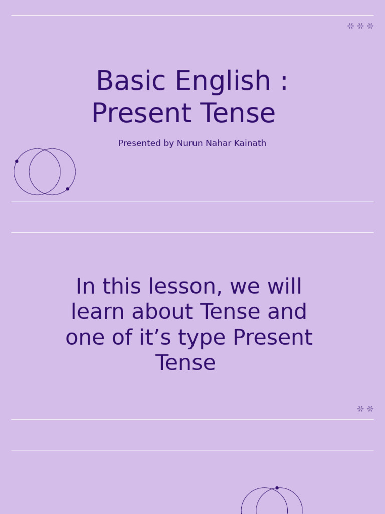 Present Tense Presentation Pdf