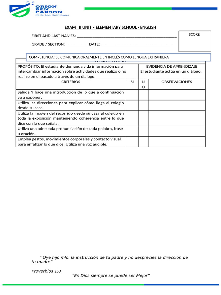 6 PRI-UNIT 2-EXAM | PDF