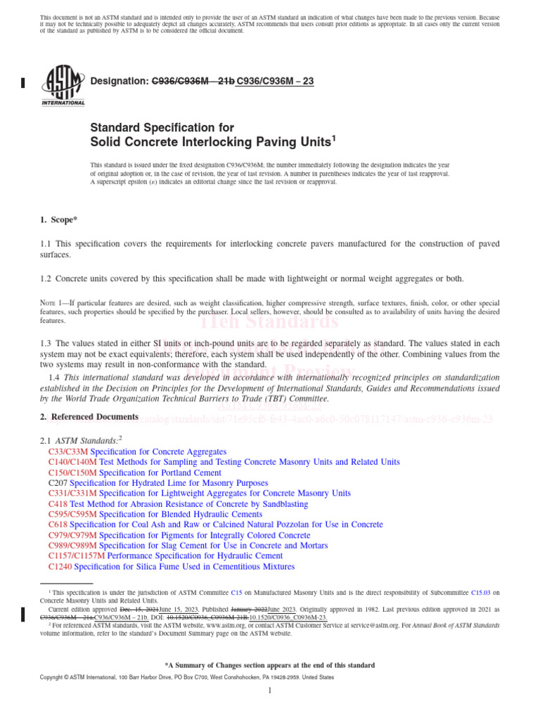 Astm C936 C936M 23 | PDF