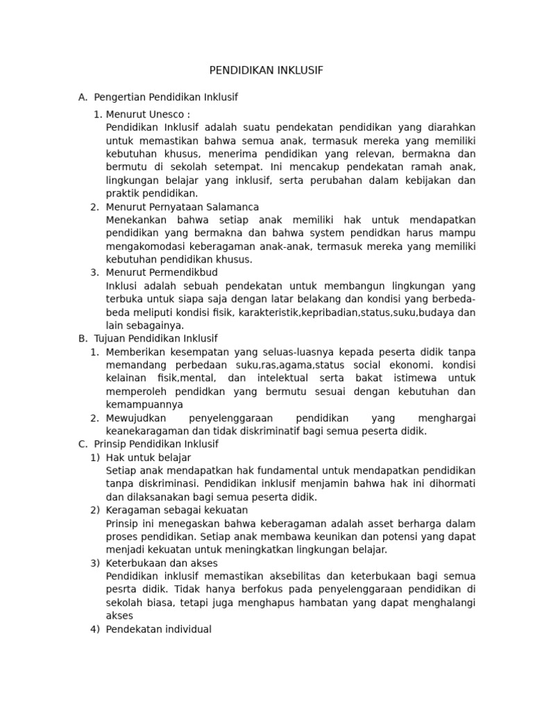 Pendidikan Inklusif | PDF