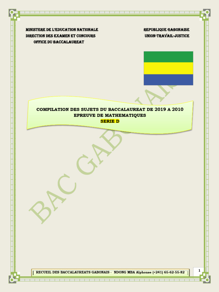 Bac Gabon Serie D 1ere Edition PDF | PDF
