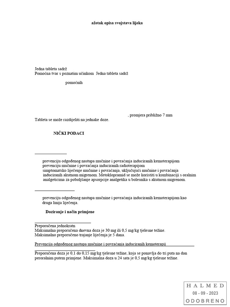 Reglan Tablete SPC | PDF | Self-Improvement