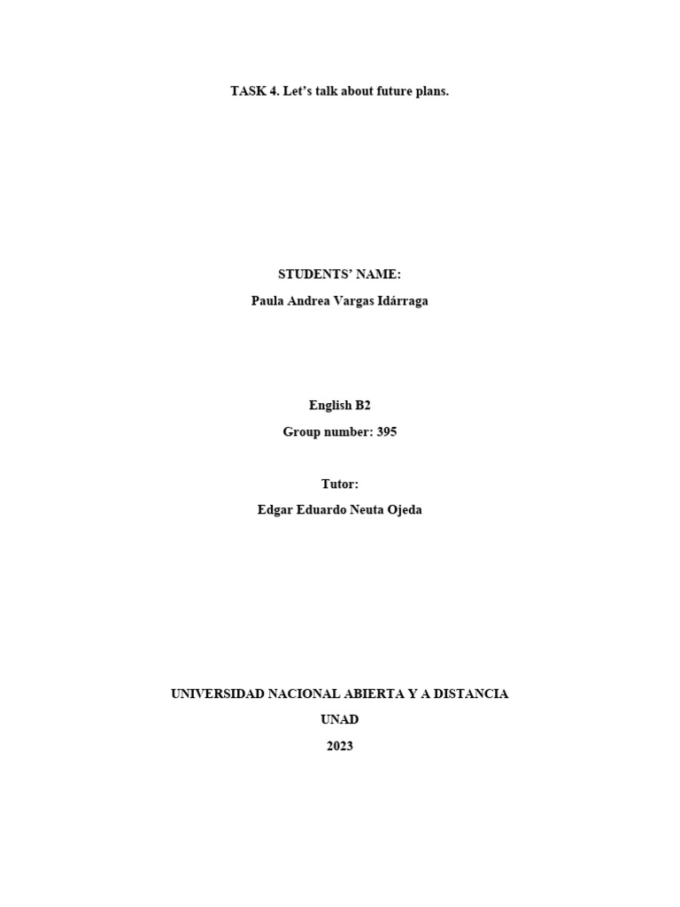 TASK 4 - Let S Talk About Future Plans | PDF TASK 4 - Let S Talk About Future Plans | PDF