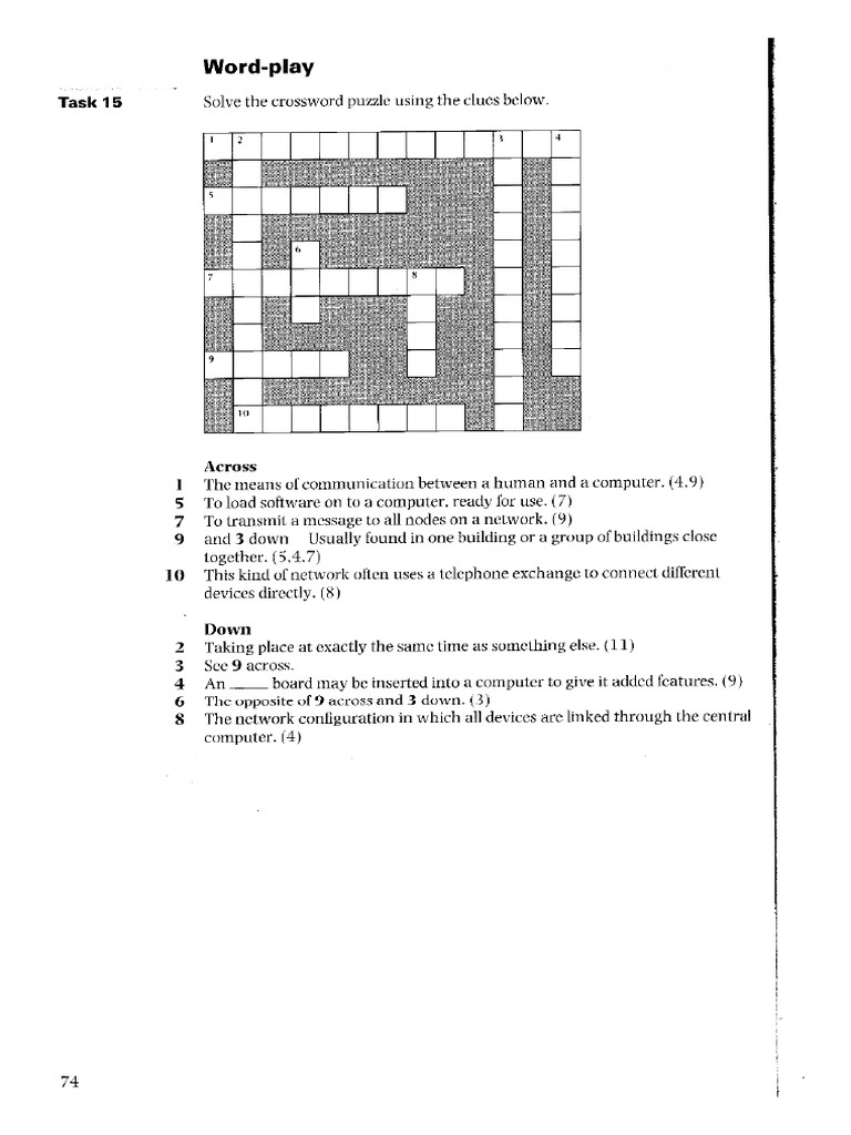 Crossword - Oxford English-For Computing p74 | PDF