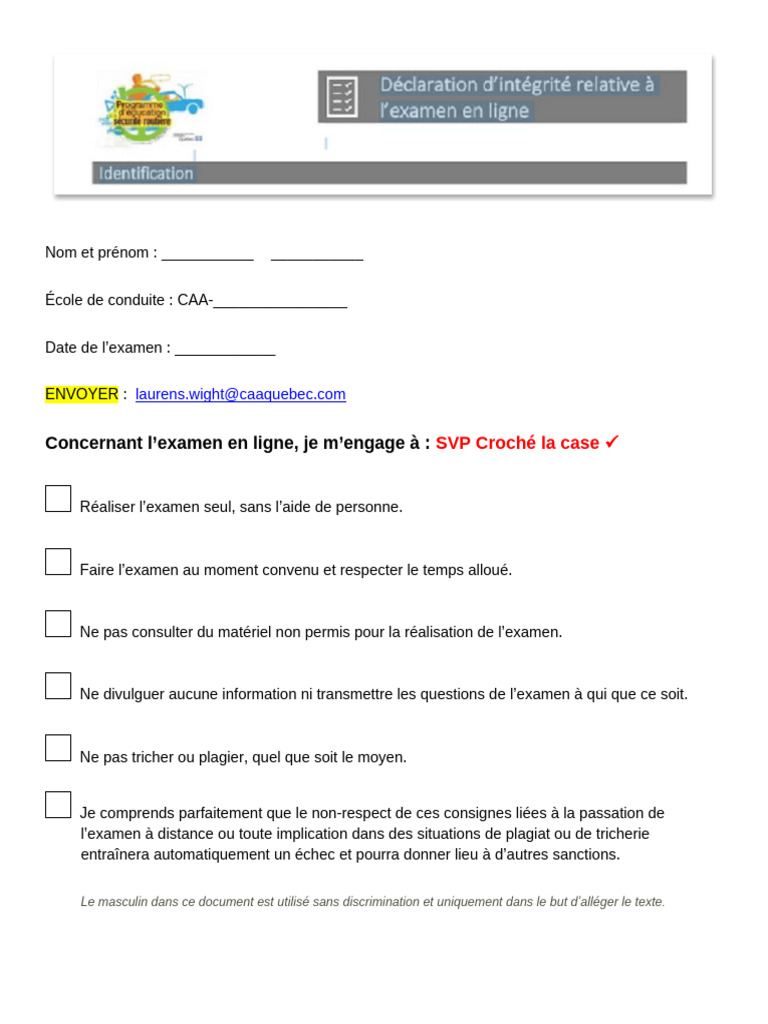 Declaration Official Francais | PDF