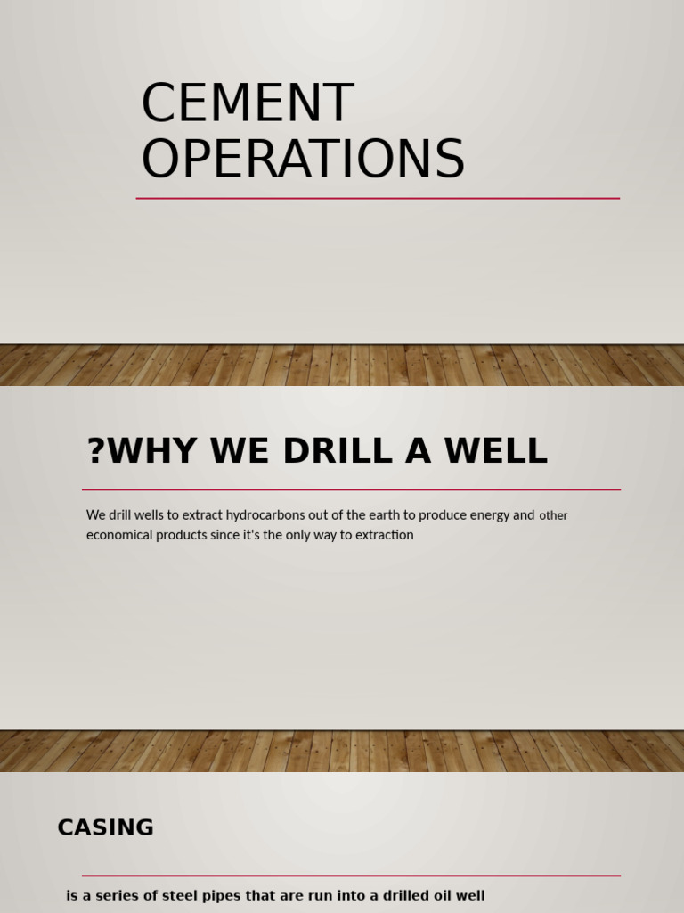 Cement Operations 1 | PDF