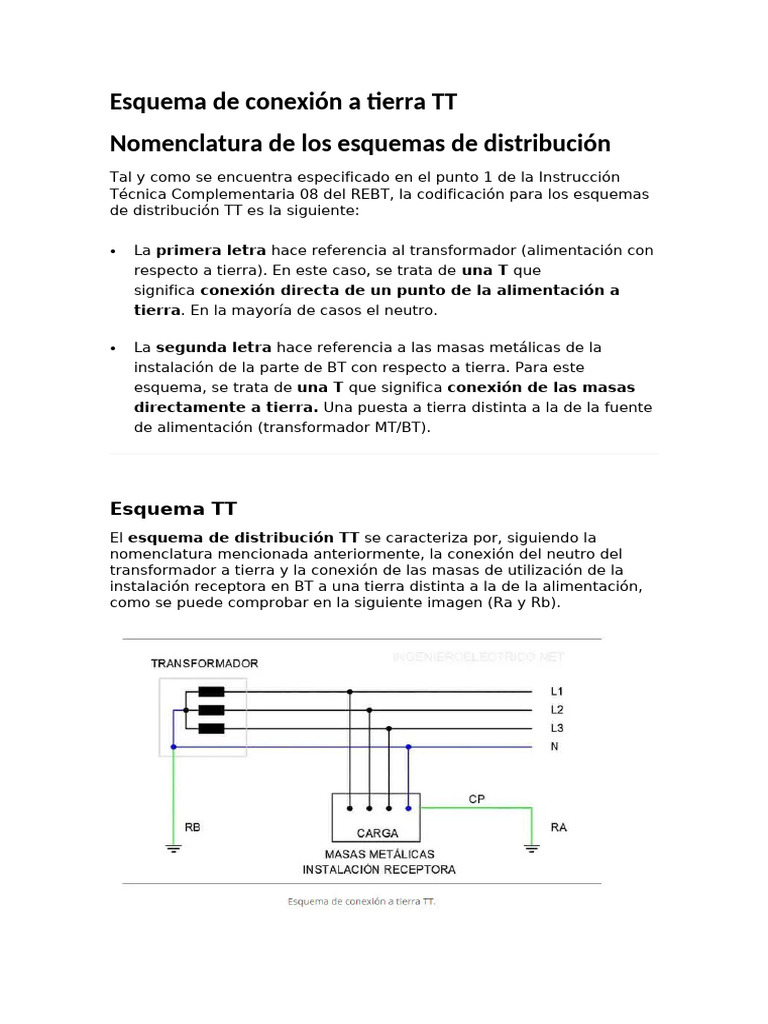 Esquema de Conexión A Tierra TT | PDF