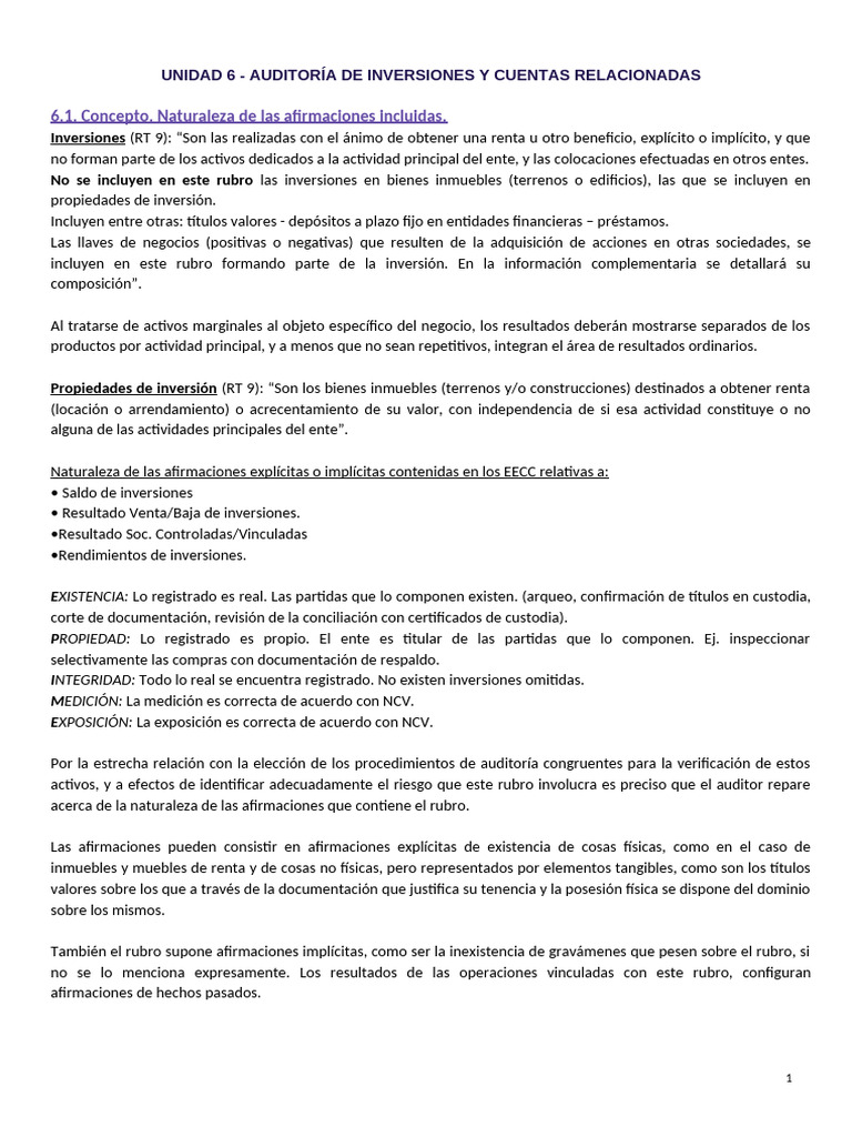 Unidad 6 - Inversiones | PDF