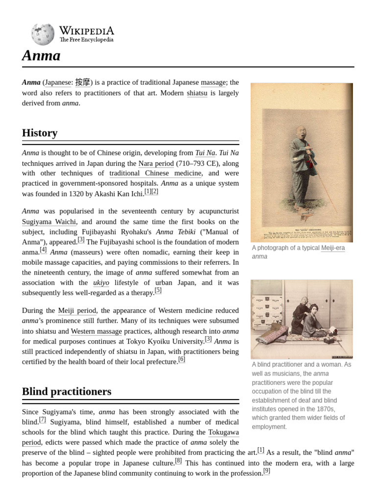Shiatsu - Anma - Wikipedia | PDF