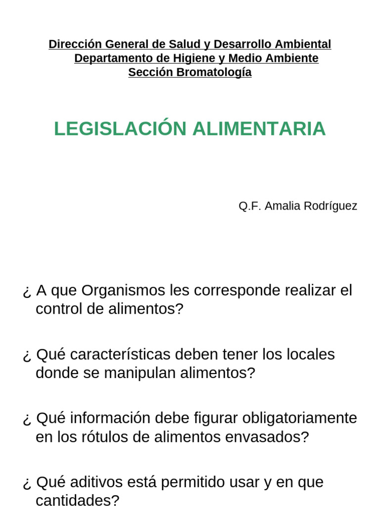 Legislacion Alimentaria | PDF