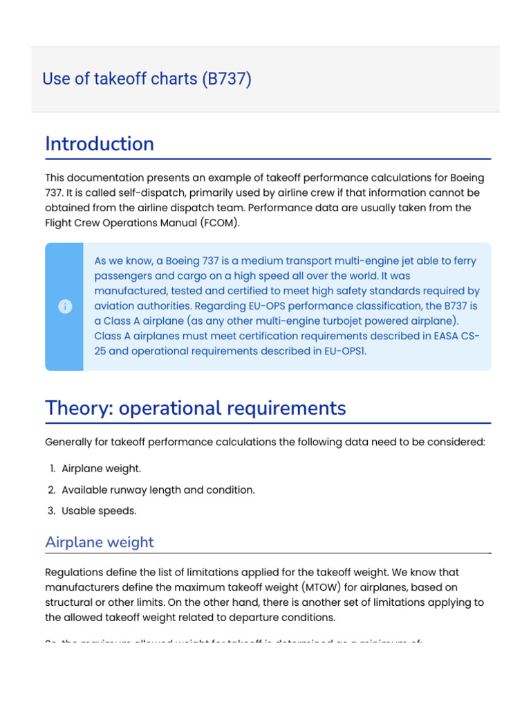 Use of Takeoff Charts (B737) - IVAO Documentation Library | PDF