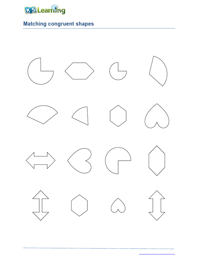 Grade 3 Geometry Congruent Shapes B | PDF