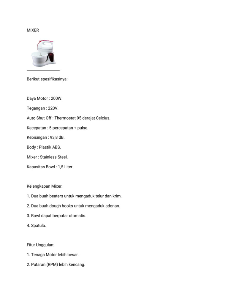 Vienta - Mixer | PDF