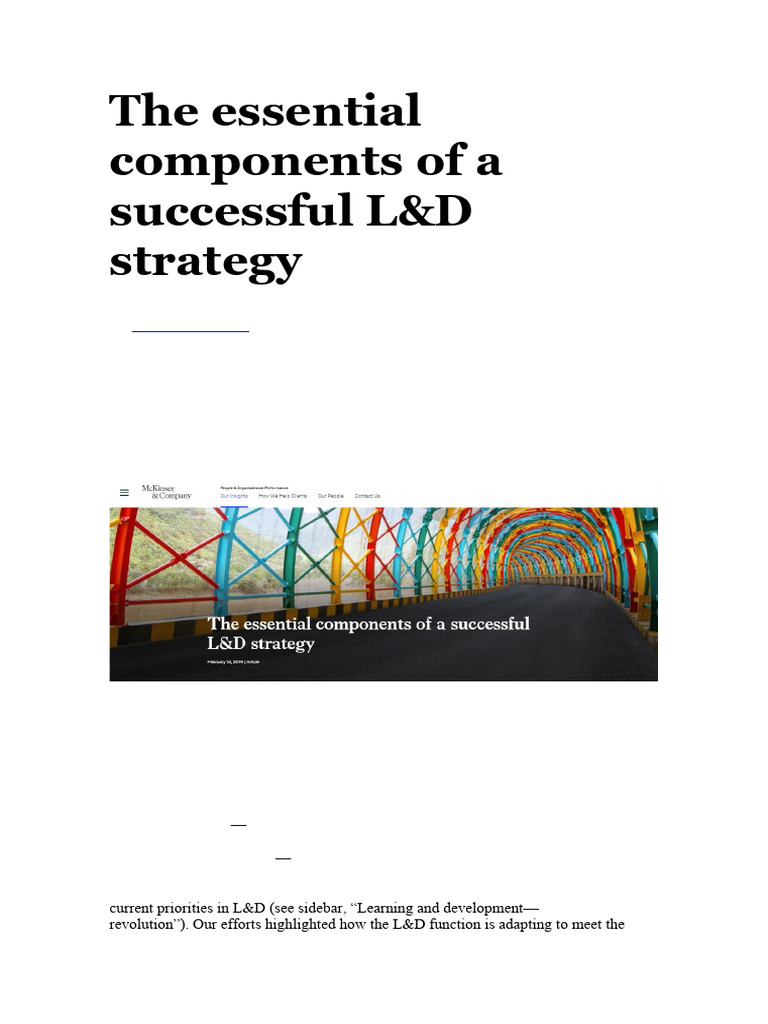 Semana 4 the Essential Components of a Successful L_D Strategy | PDF