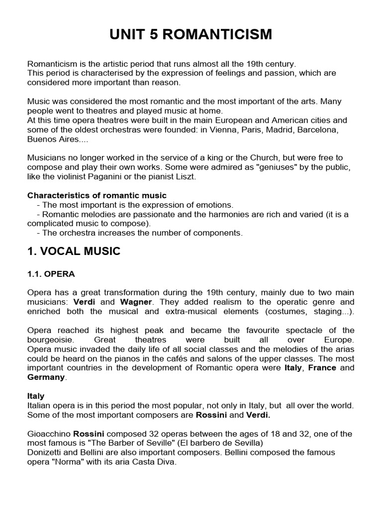 Unit 5 Romanticism | PDF