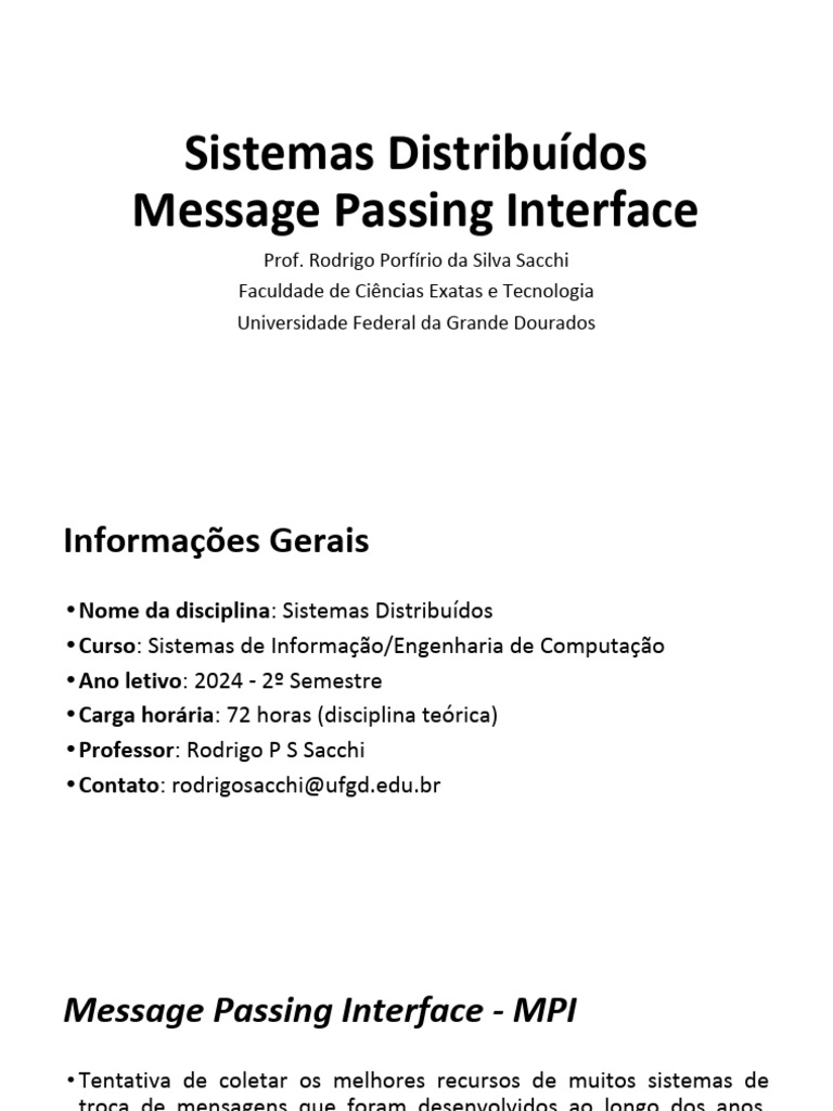 Aula 5 - Message Passing Interface | PDF