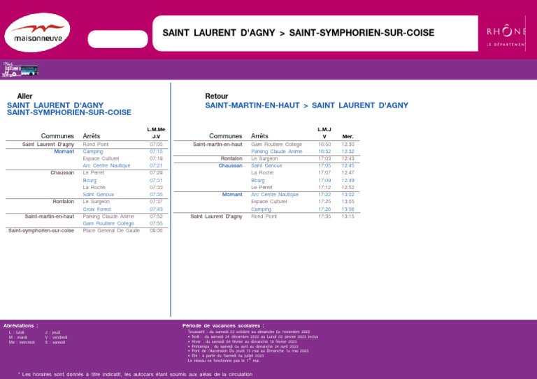 Fiche Horaire 523 | PDF