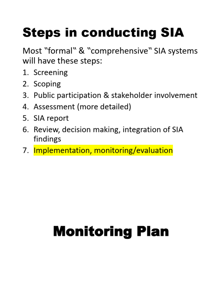 Topic 13 - SIA Implementation - Monitoring - Evaluation | PDF | Career ...