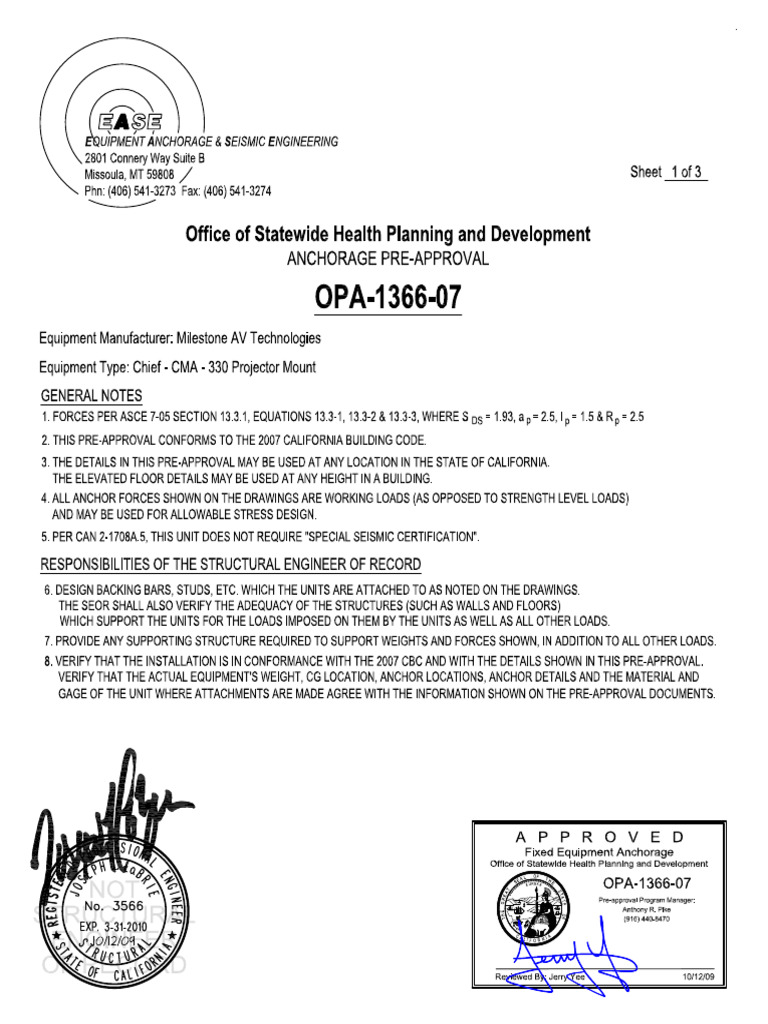 OPA 1366 07 CMA330 Pre Approval | PDF