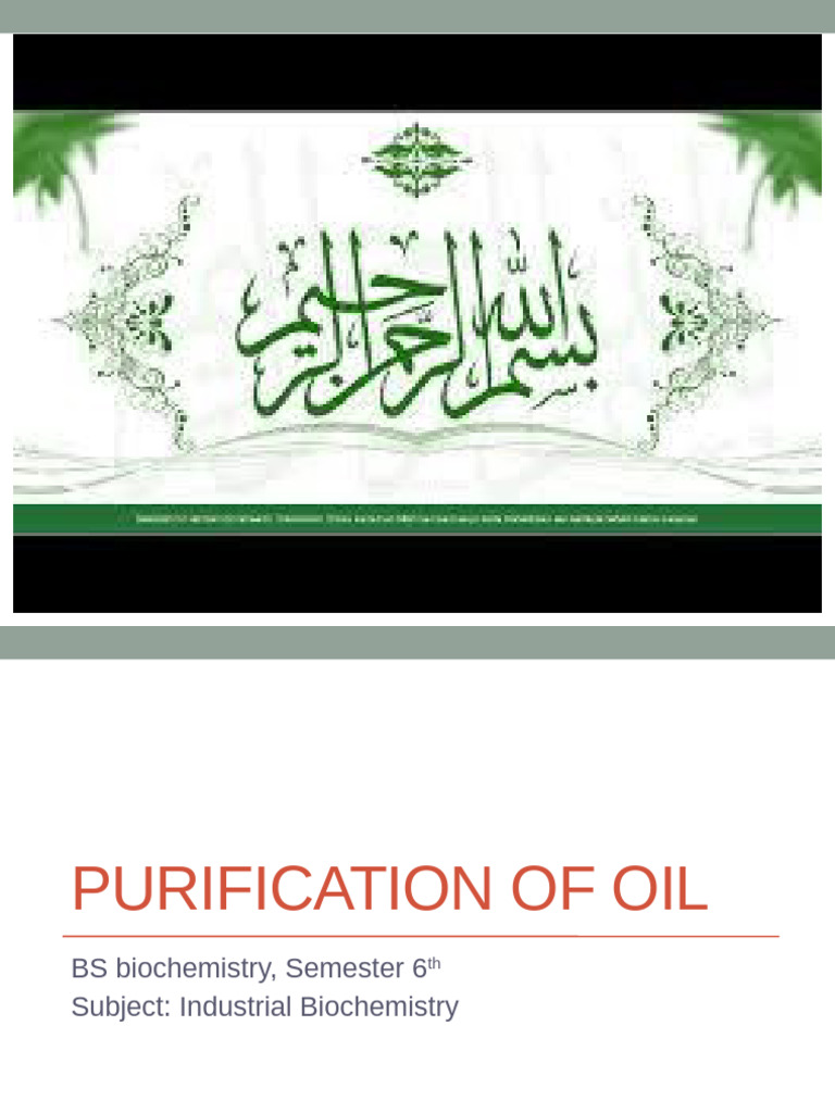 5B. Purification of Oil | PDF | Water Purification | Technology ...