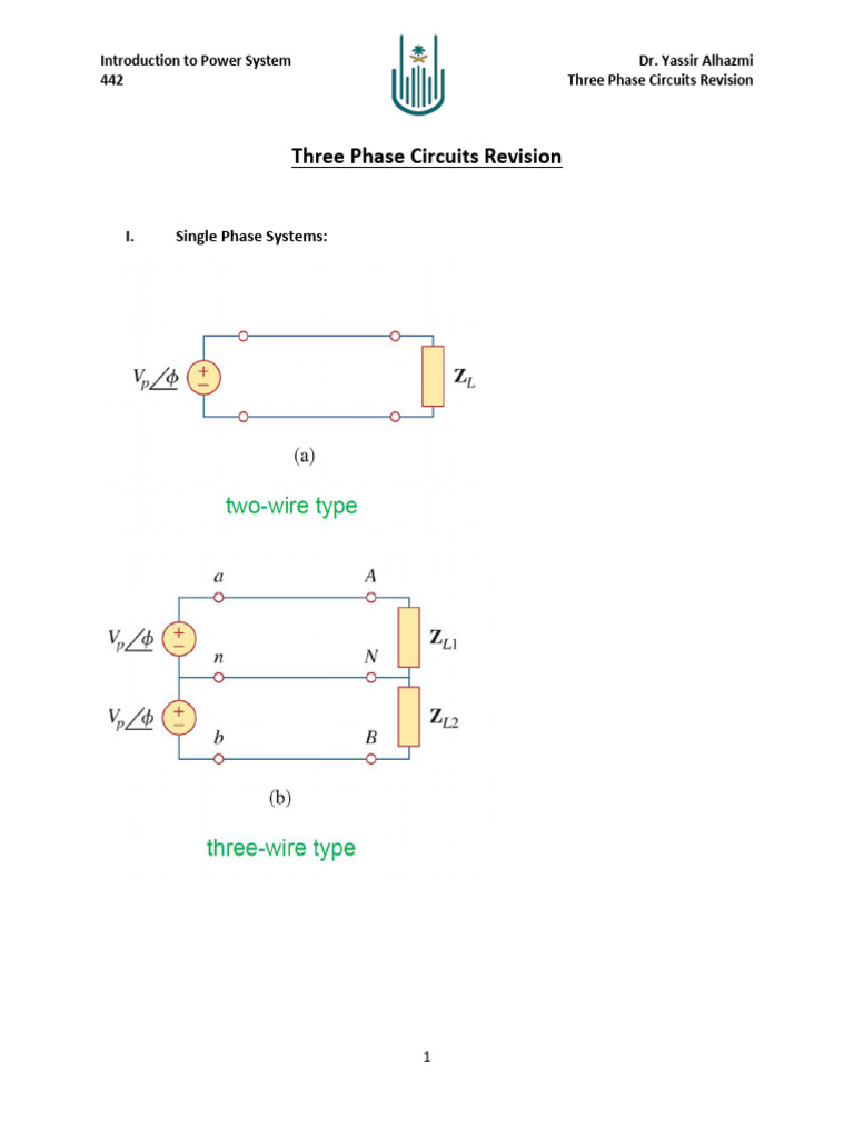 Lec1 - Three Phase Circuits Revision | PDF