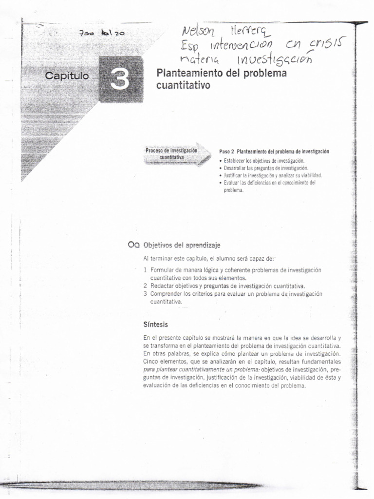 CAP. 3 PROBLEMA CUANTITATIVO | PDF