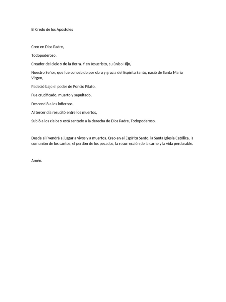 Credo de Los Apóstoles | PDF