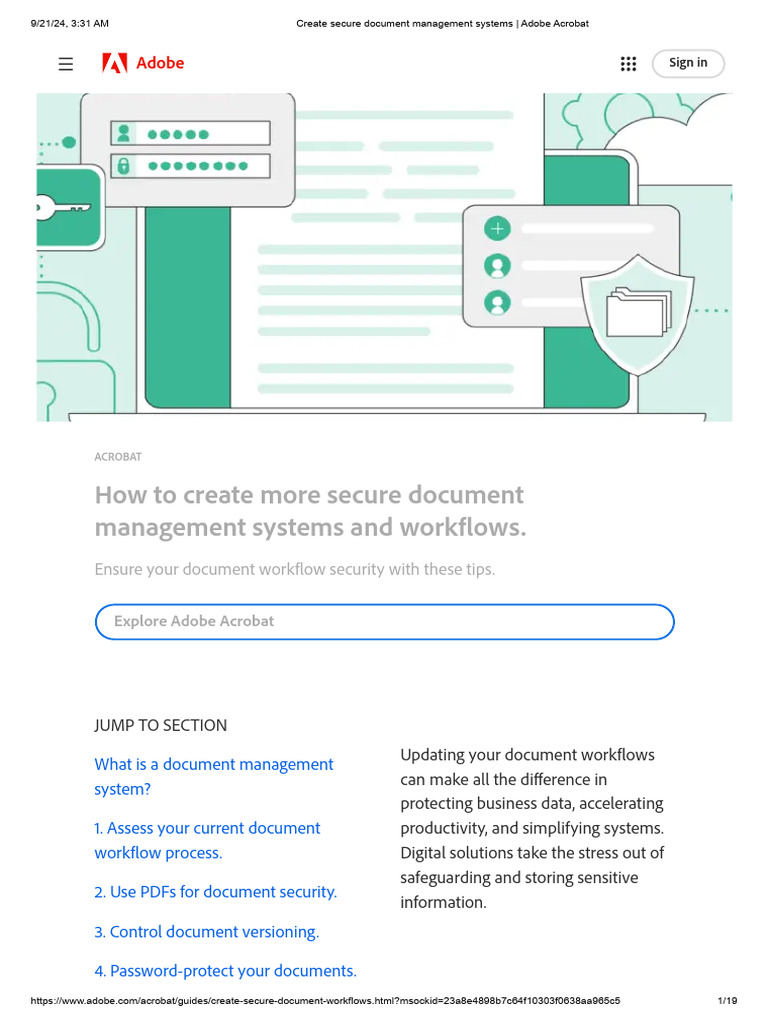 Create Secure Document Management Systems - Adobe Acrobat | PDF