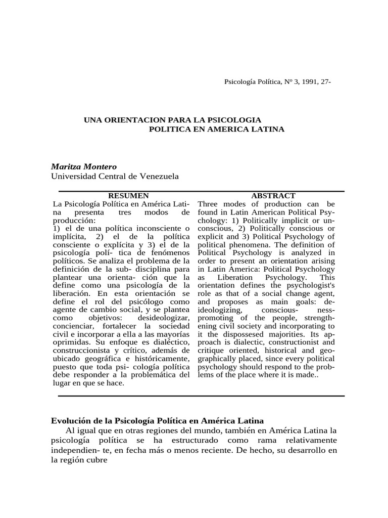 Montero Psicologia Politica | PDF