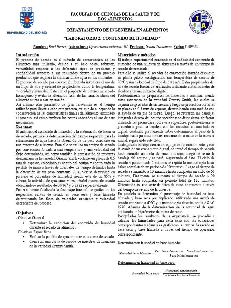 Informe Humedad- Raúl Ibarra | PDF