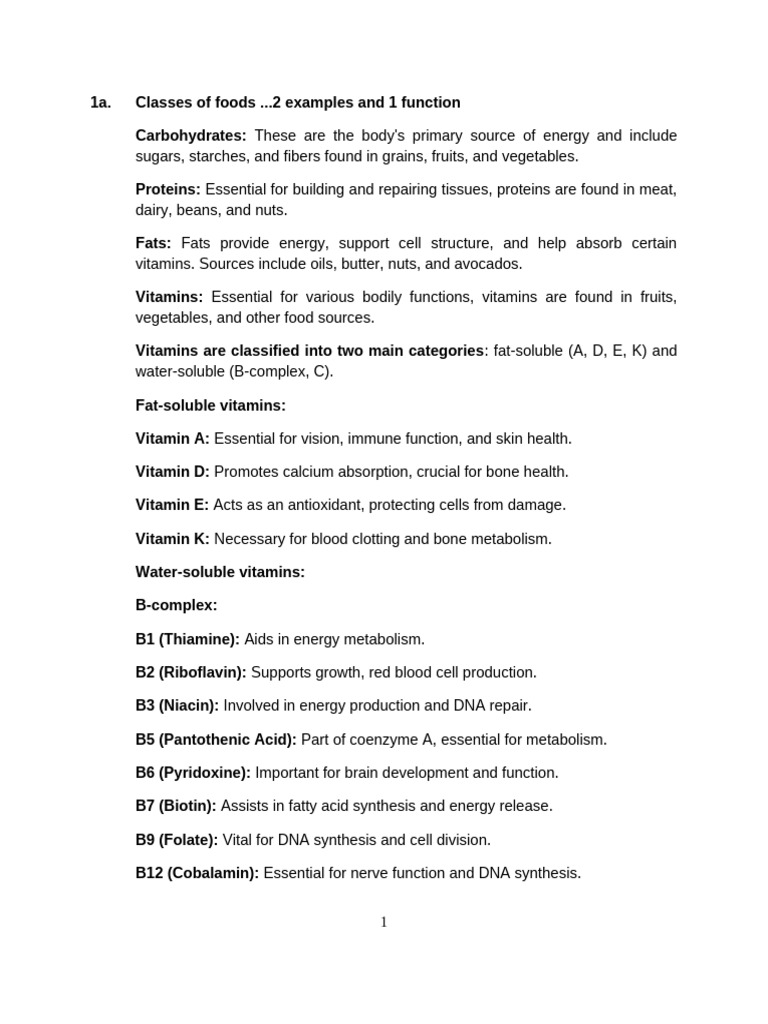 Marking Guide Intro Nutrition Exam | PDF