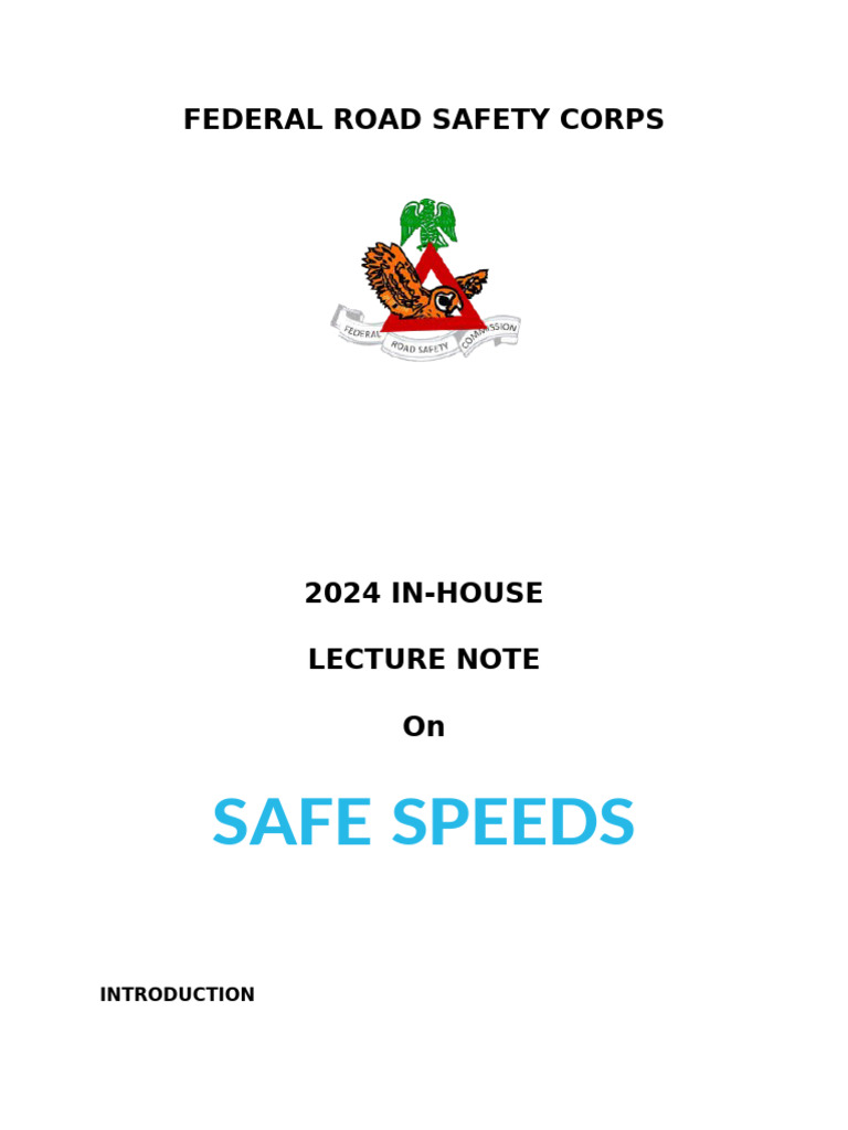 Safe Speed | PDF